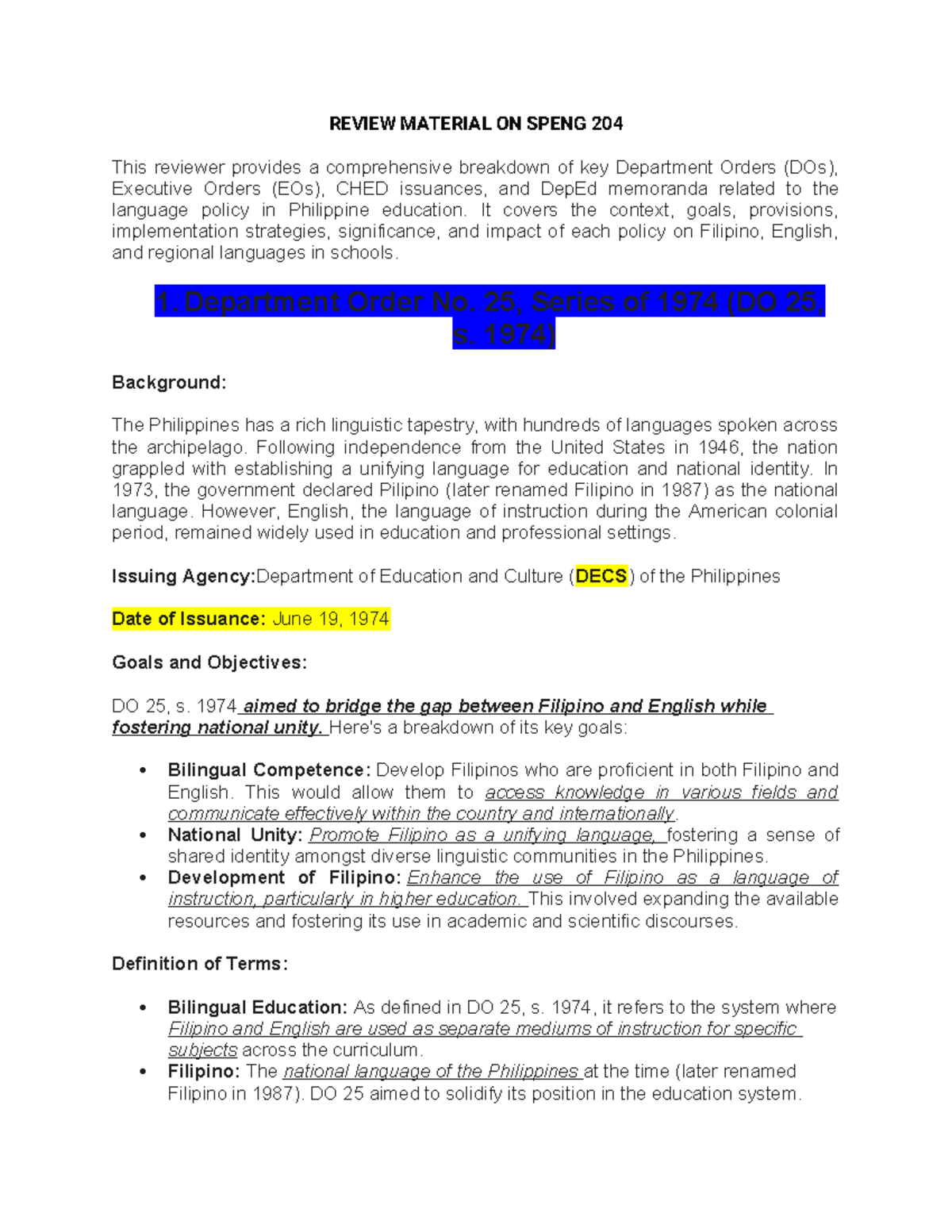Review Material ON Speng 204 Midterm - REVIEW MATERIAL ON SPENG 204 ...