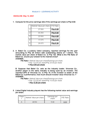 Learning Activity 2 - Asset is defined as transactions that will yield ...