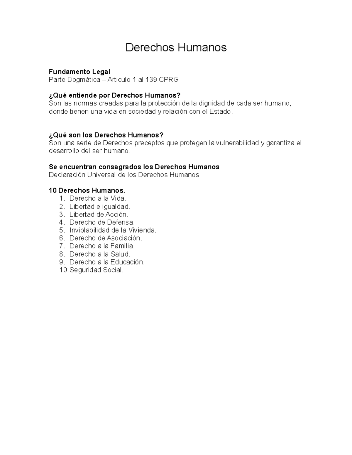 Derechos Humanos - Derechos Humanos Fundamento Legal Parte Dogmática ...
