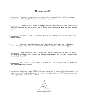 Sample School Competition Team Round - Copyright MATHCOUNTS, Inc. 2021 ...