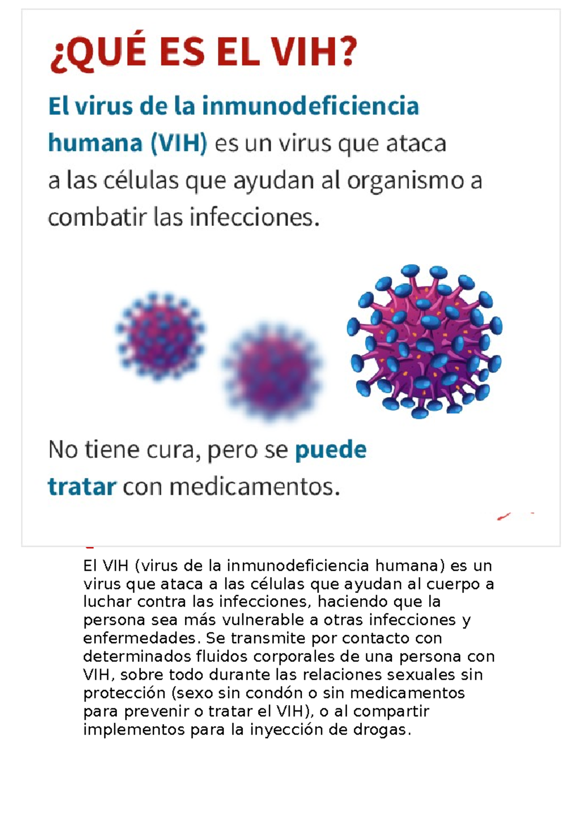 Qué es el VIH - ¿Qué es el VIH? El VIH (virus de la inmunodeficiencia ...