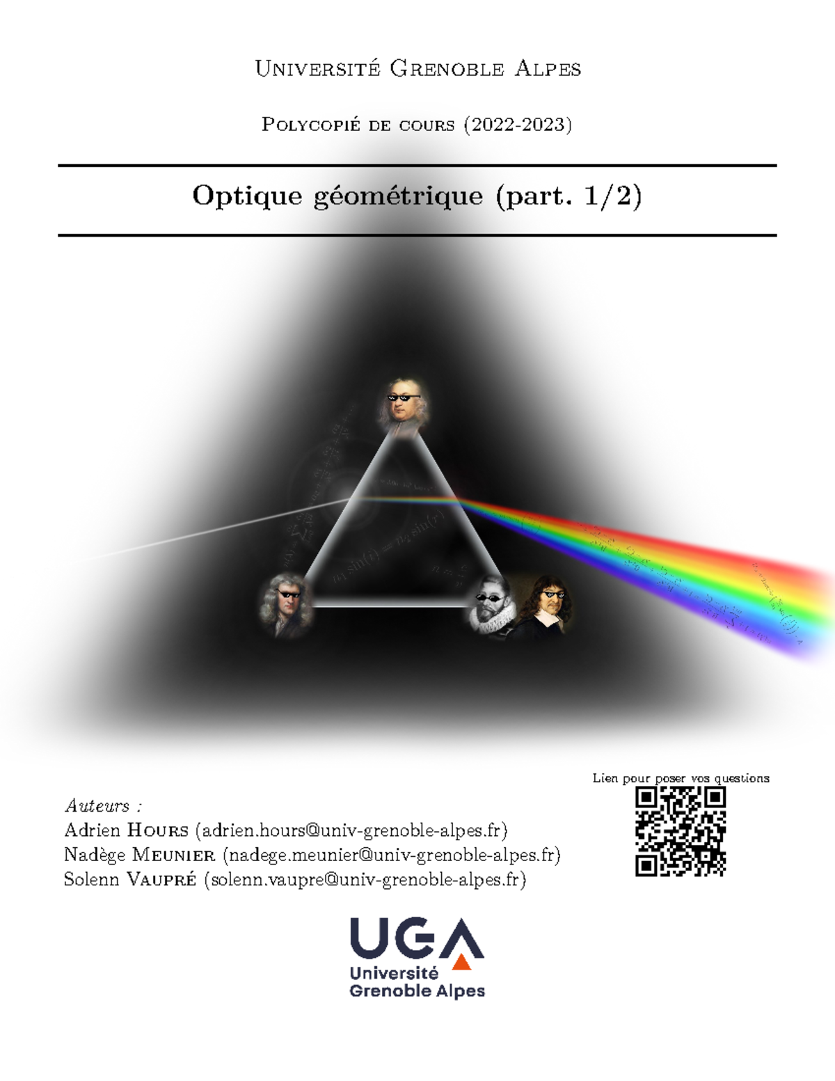 Optique geometrique - Université Grenoble Alpes Polycopié de cours ...