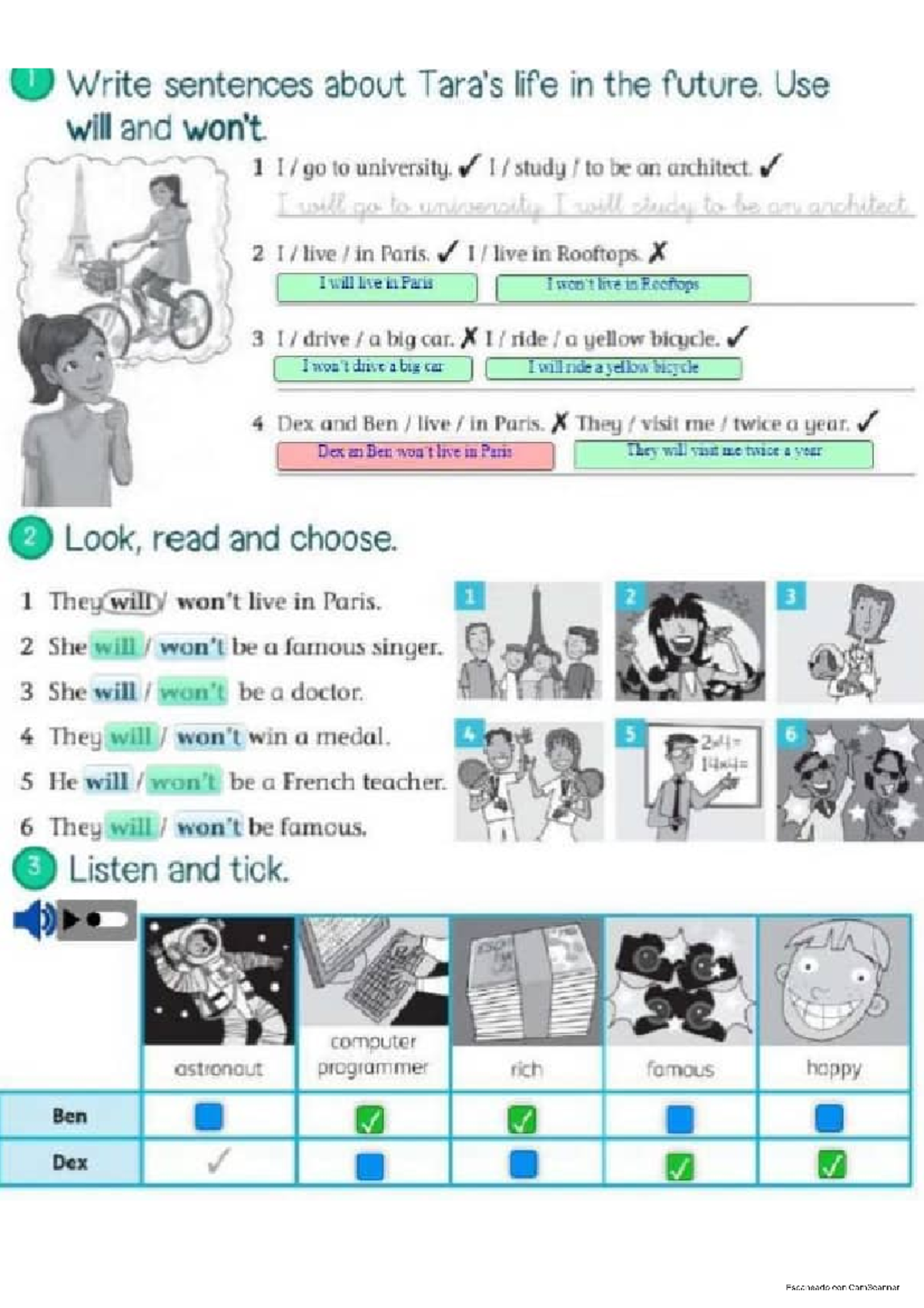 Actividad 1JL - Write sentences about life in the future. Use will and ...