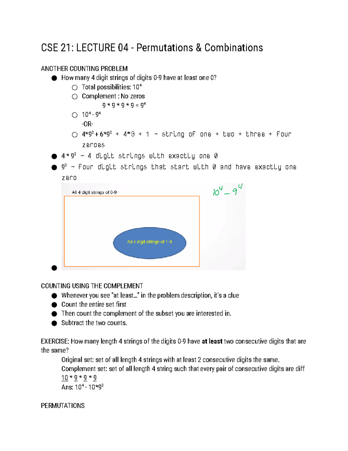 Cse 21 Lecture 04 Cse 21 Lecture 04 Permutations And Combinations
