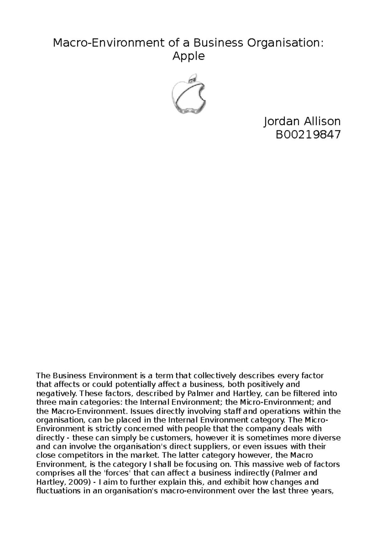 Business Environment essay - Macro-Environment of a Business ...