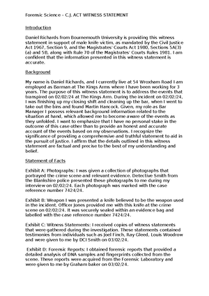 Forensic science exam - exam - Example exam paper. Forensic Science ...