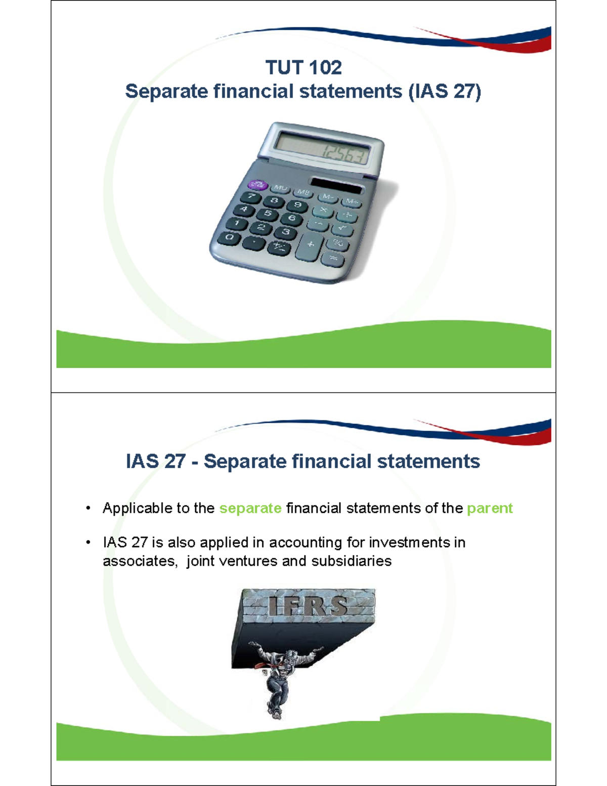 Learning unit 1 - Consolidated and separate financial statements - TUT ...