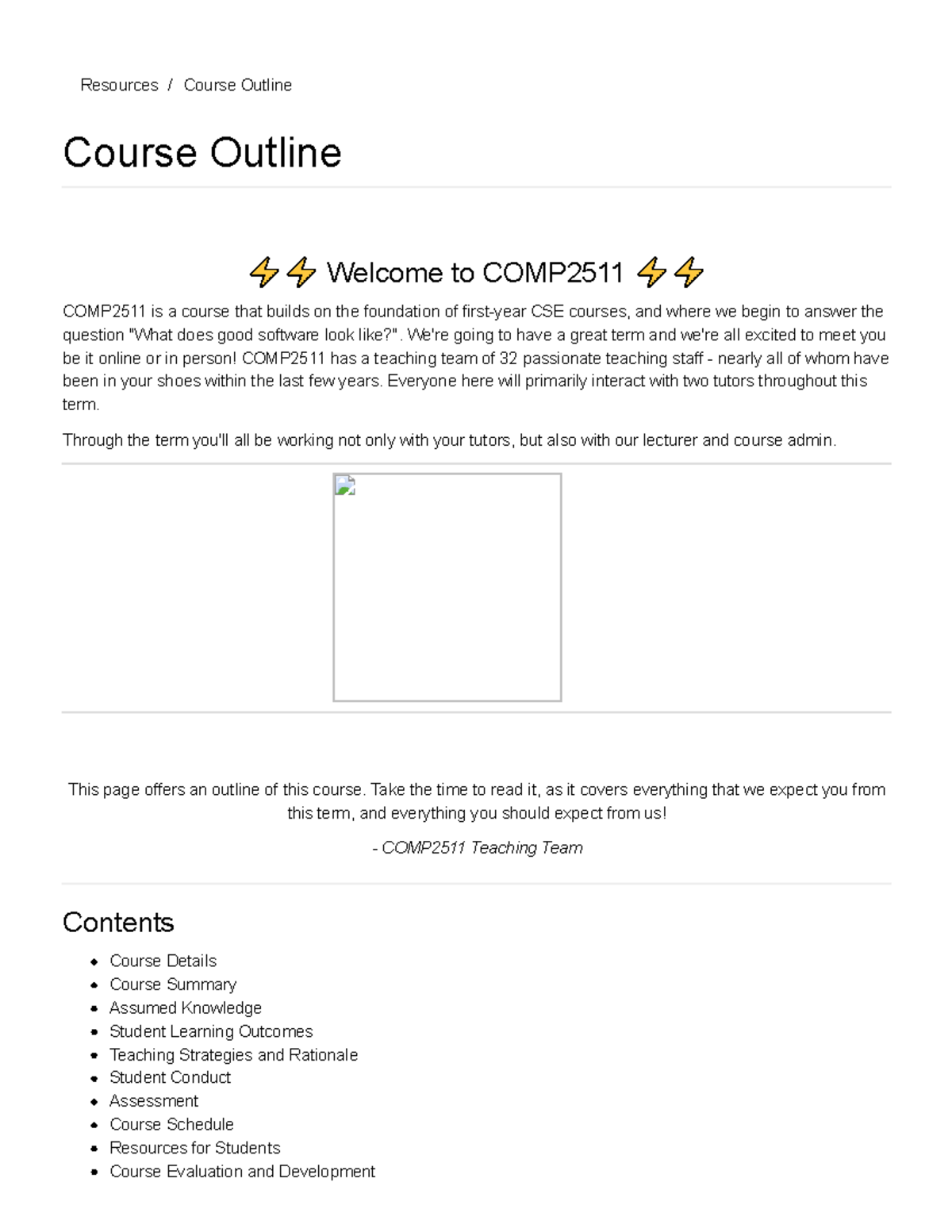 Course Outline COMP2511 22T2 - Resources / Course Outline Course Outline ⚡፭ Welcome to COMP2511 ...