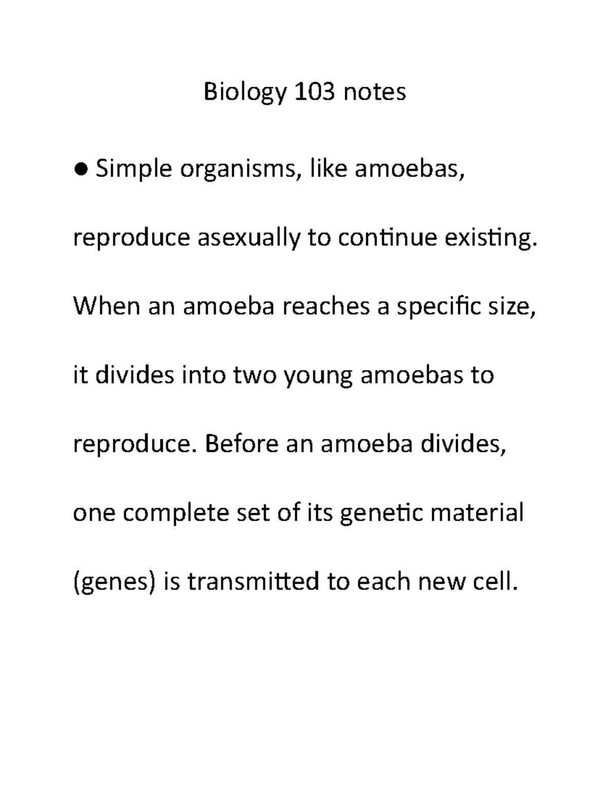Document 88 - this is lecture notes for bio 101 - Biology 103 notes ...