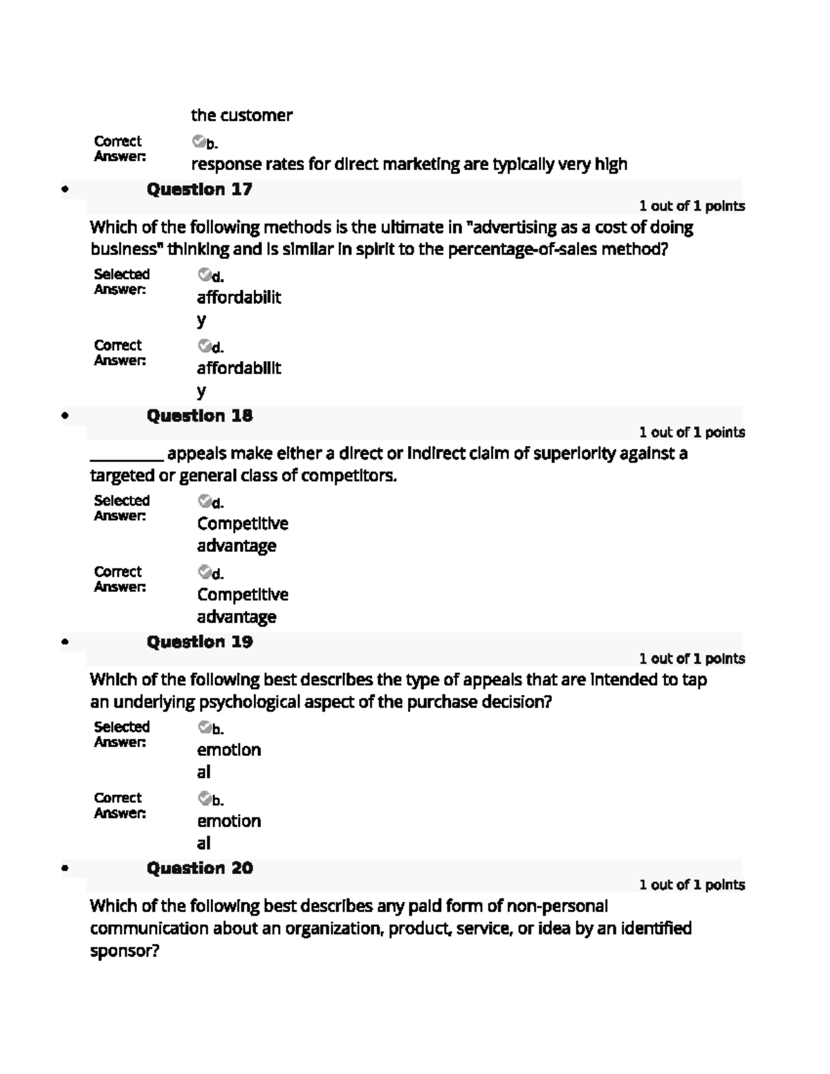 MM Quiz 9 - marketing management quiz - MIS6301 - Studocu