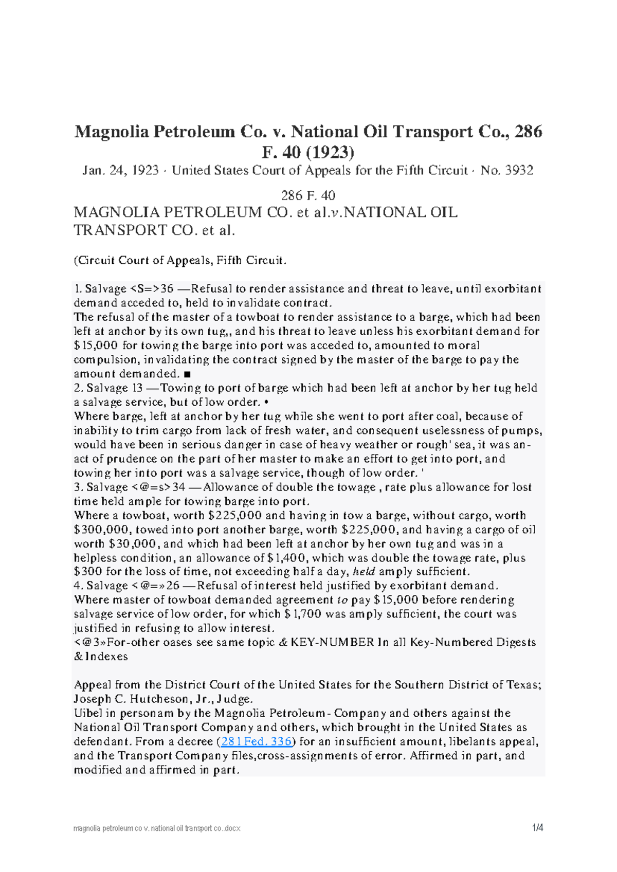 Magnolia Petroleum Co v. National Oil Transport Co - Magnolia Petroleum ...