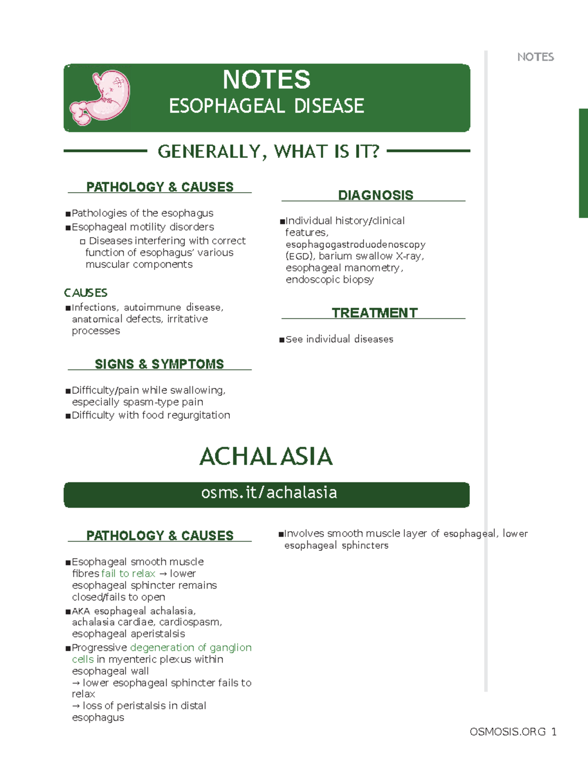 Gastroesophageal reflux disease (GERD) - ####### OSMOSIS 1 NOTES ...