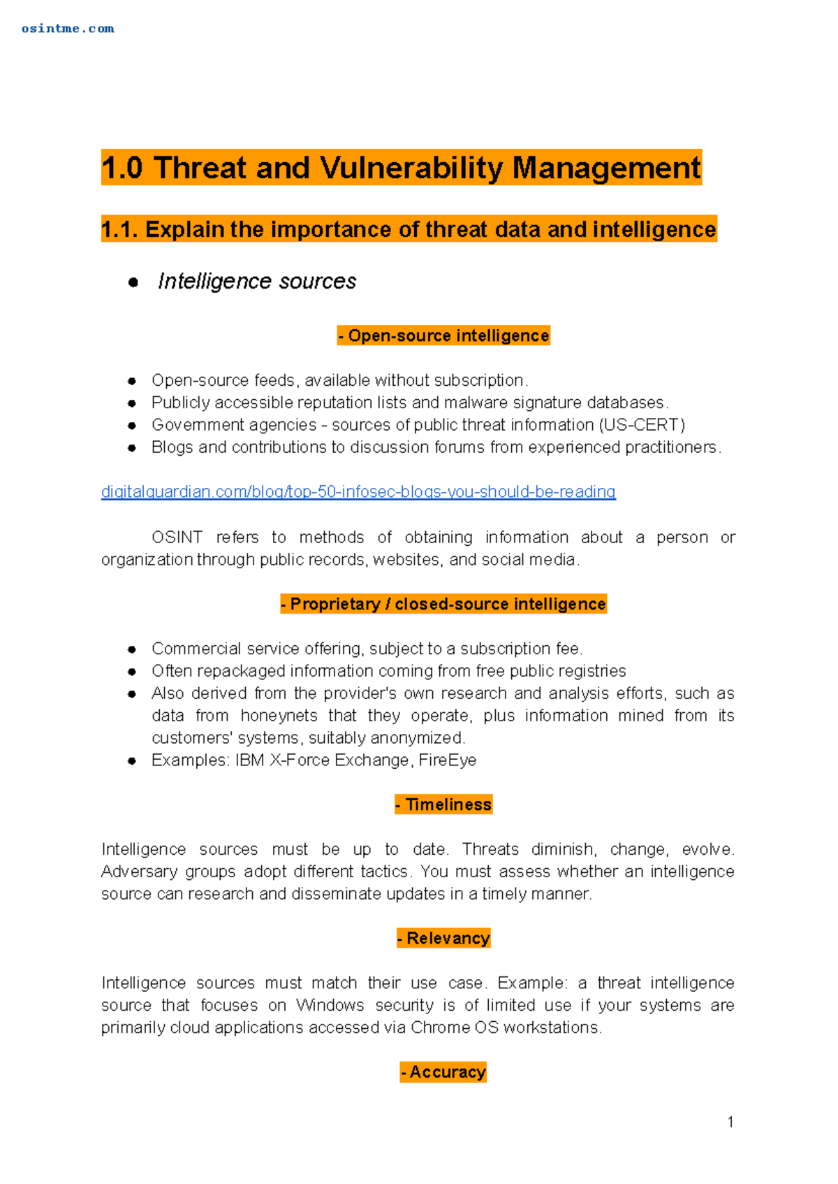 Cy SA-002-Notes - study notes - 1 Threat and Vulnerability Management 1 ...