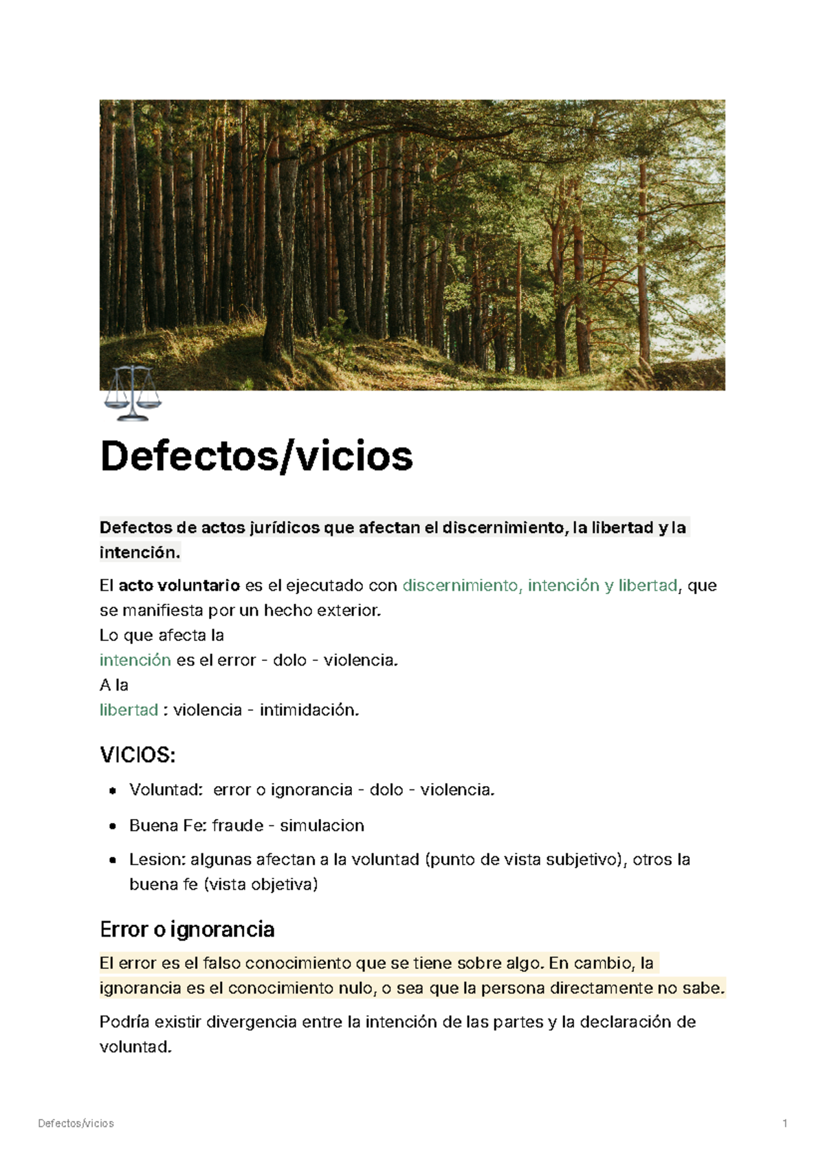 Defectos/vicios - ⚖ Defectos/vicios Defectos de actos jurídicos que ...