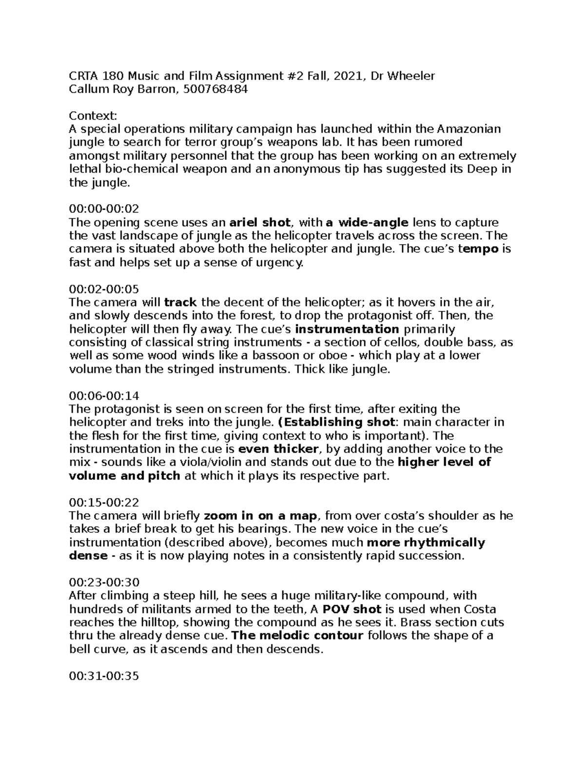 Wednesday C RTA180, Assignment 2, Callum Roy Barron - CRTA 180 Music ...