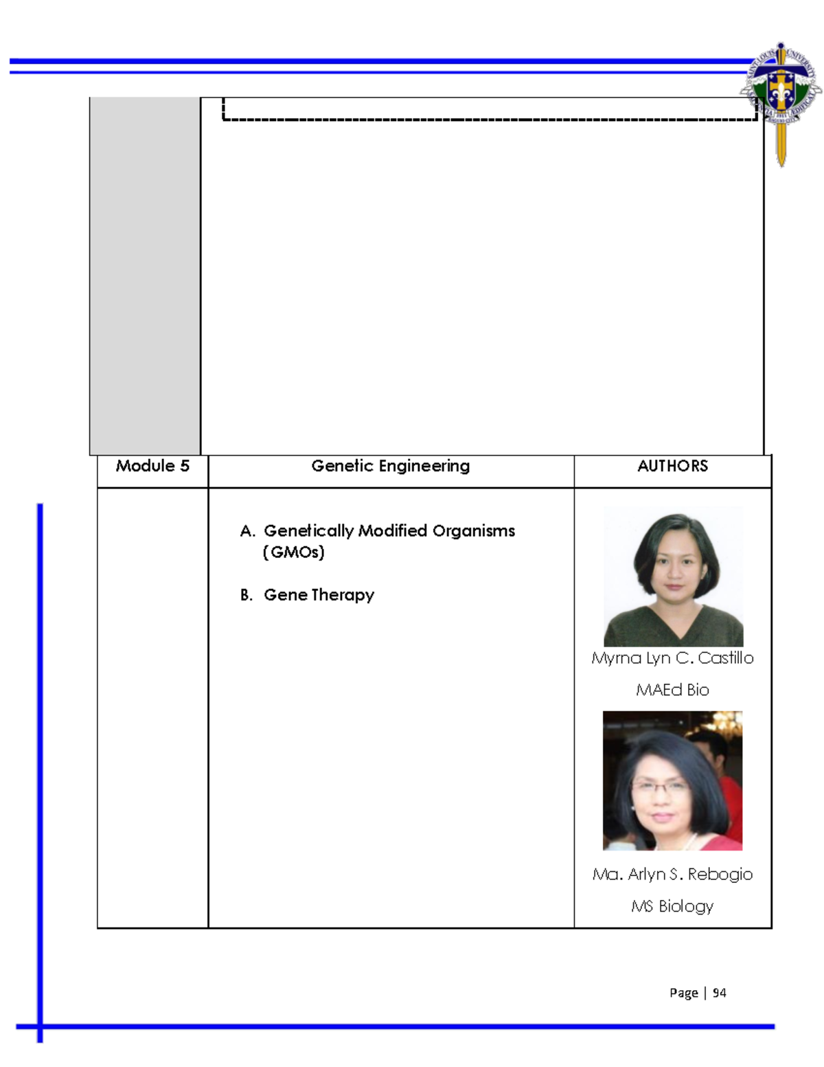 Module-5 - Lecture - Module 5 Genetic Engineering AUTHORS A. Genetically Modified Organisms ...