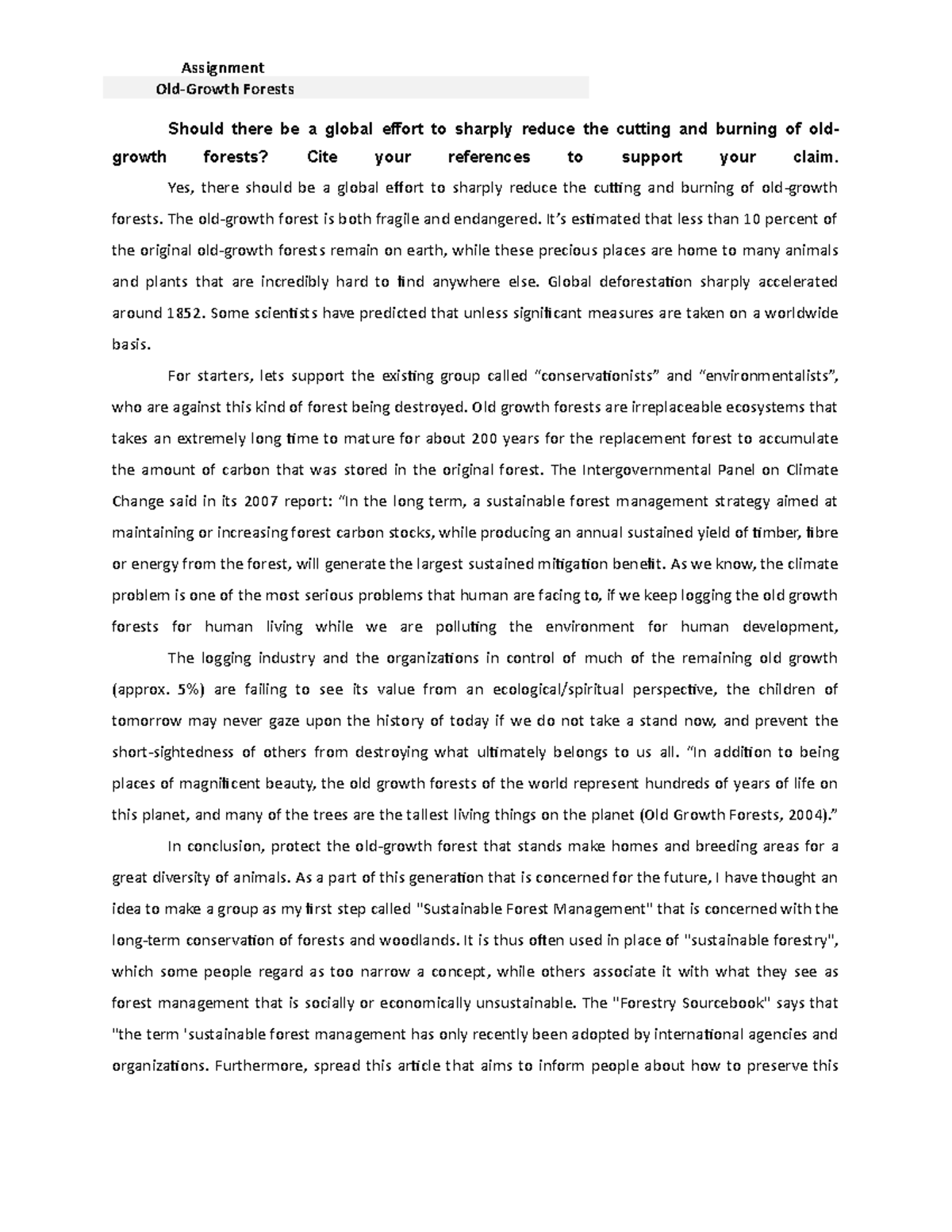 Old-Growth Forests - Should there be a global effort to sharply reduce ...