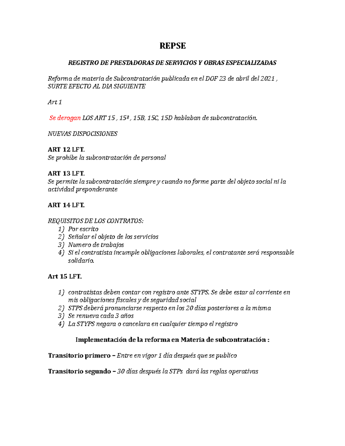teoria del proceso - REPSE REGISTRO DE PRESTADORAS DE SERVICIOS Y OBRAS ...