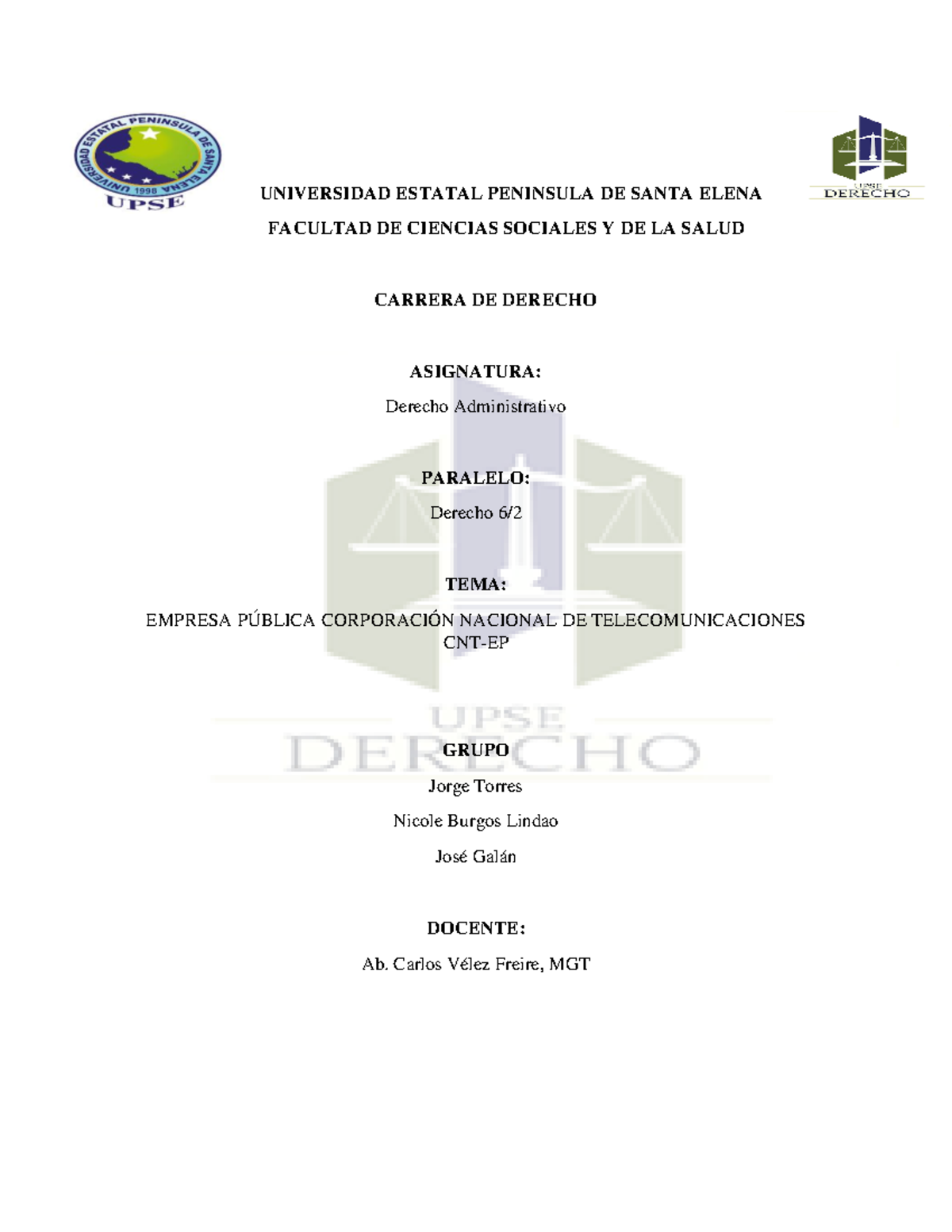 Empresa Pública Corporación Nacional DE Telecomunicaciones CNT-EP ...