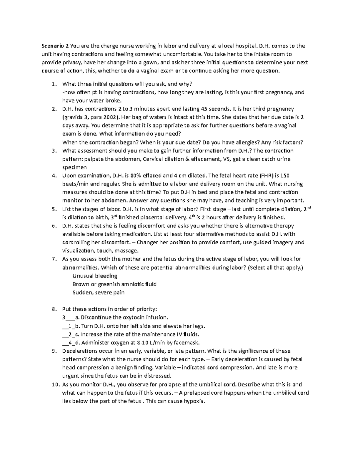 Case study - paper - Scenario 2 You are the charge nurse working in ...