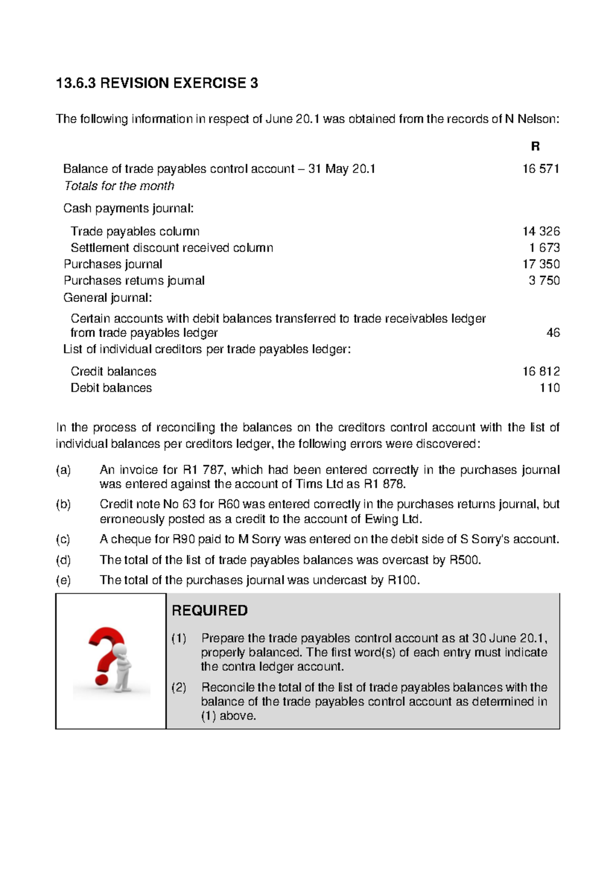 FAC1502 Study UNIT 13 13.6.3 Revision Exercise 3 - 13.6 REVISION ...