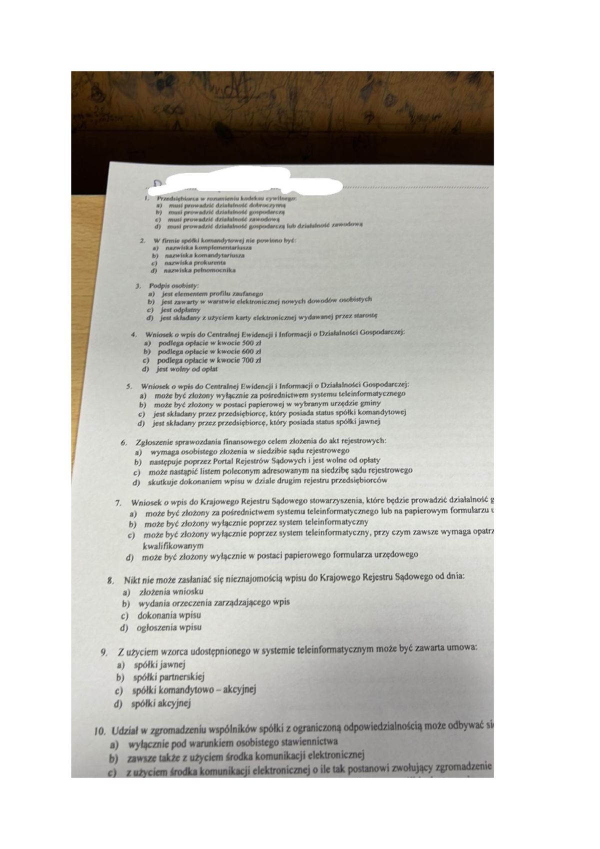 E-biznes - Test ABCD Kierunek: Bezpieczeństwo w gospodarce cyfrowej ...