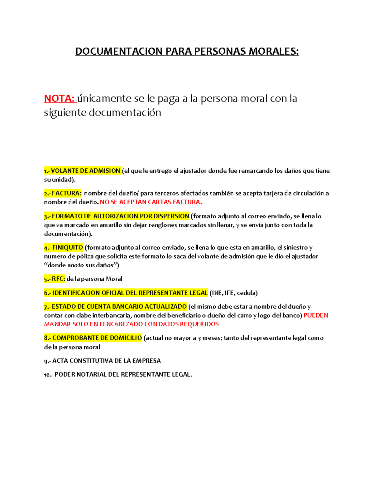 Documentacion PARA Personas Morales - DOCUMENTACION PARA PERSONAS ...