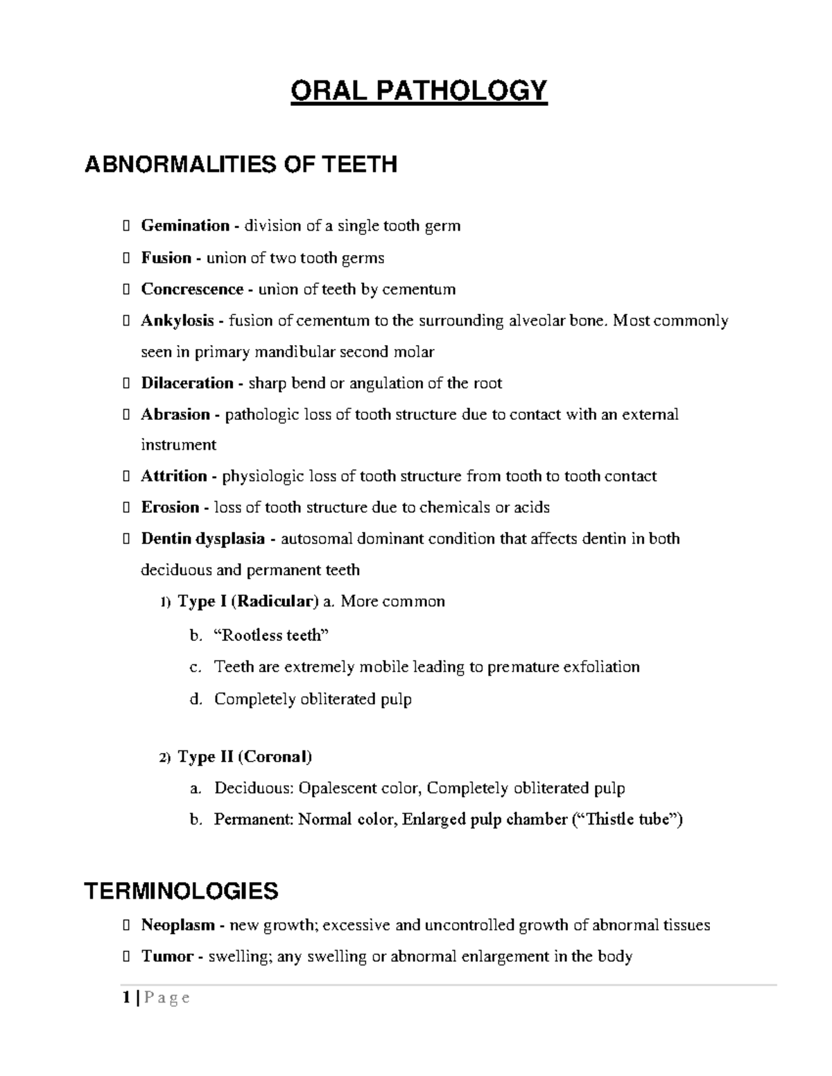 ORAL Pathology Abnormalities OF Teeth - ORAL PATHOLOGY ABNORMALITIES OF ...