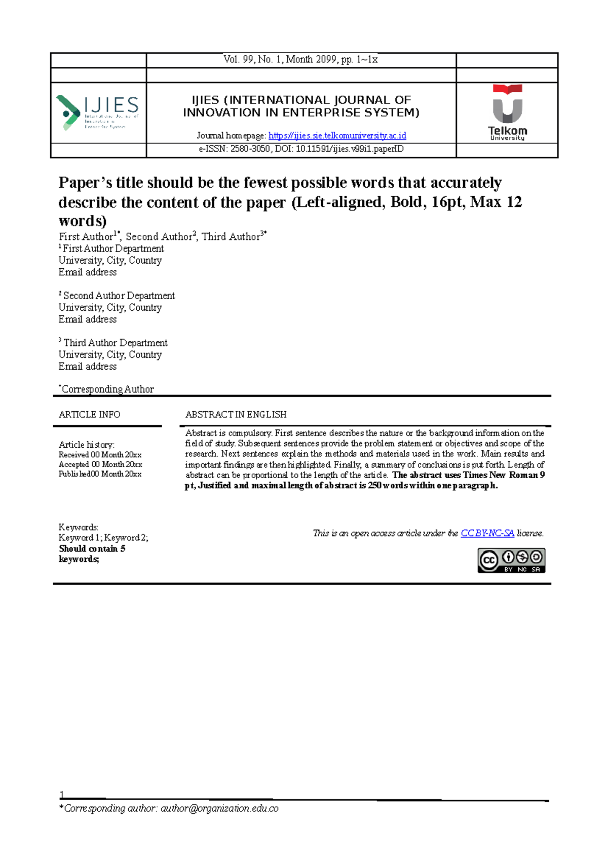 Ijies New Template 2022 - Vol. 99, No. 1, Month 2099, pp. 1~1x IJIES ...