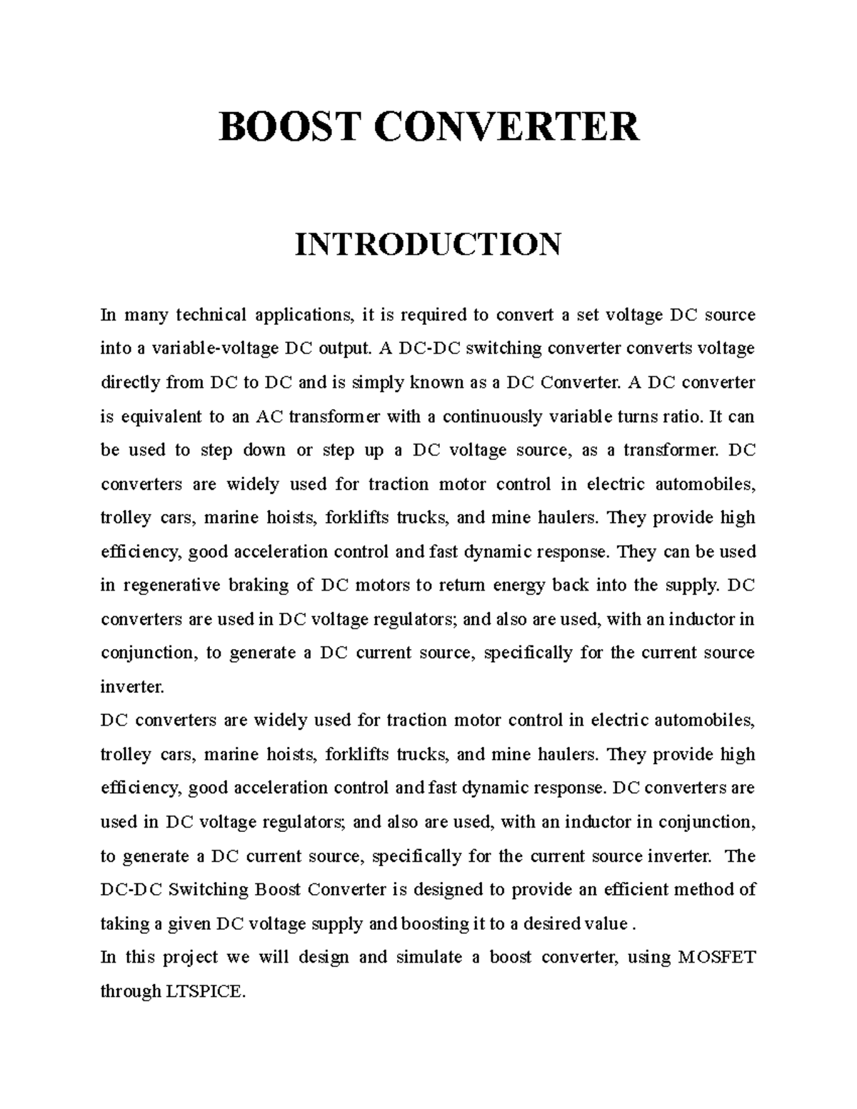 Boost Converter - ANALOG - BOOST CONVERTER INTRODUCTION In many ...