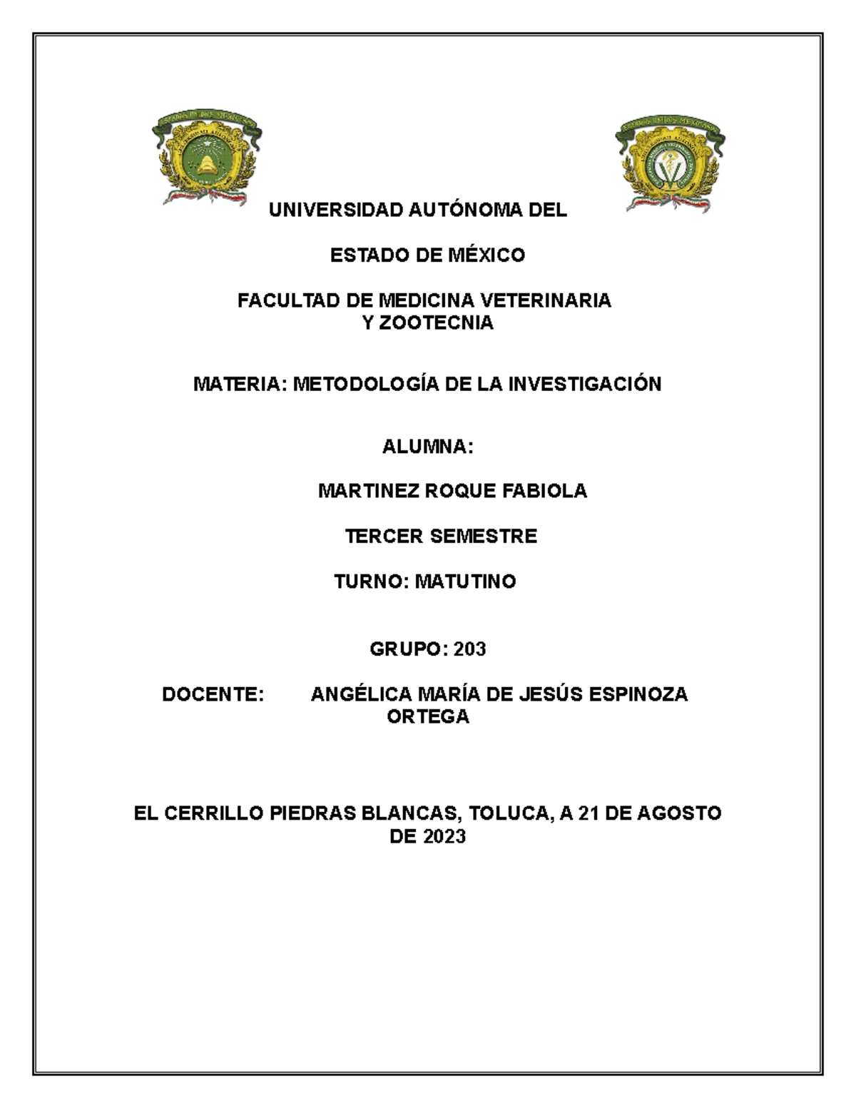 El nombre de la Rosa Fabiola Mtz Roque 203 - UNIVERSIDAD AUTÓNOMA DEL ...