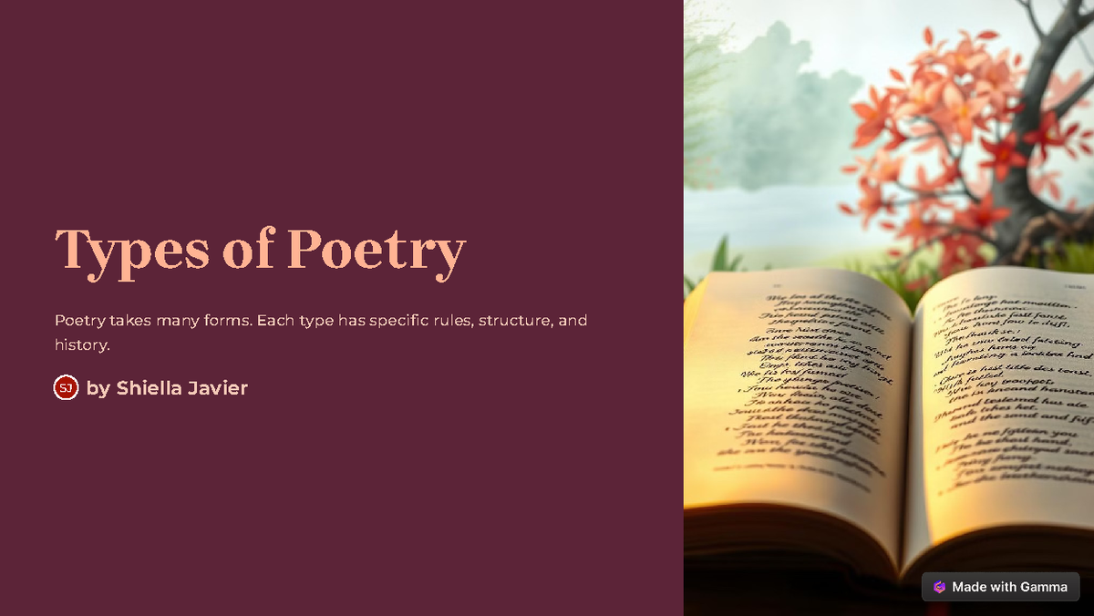 Types-of-Poetry - CMap - Types of Poetry Poetry takes many forms. Each ...