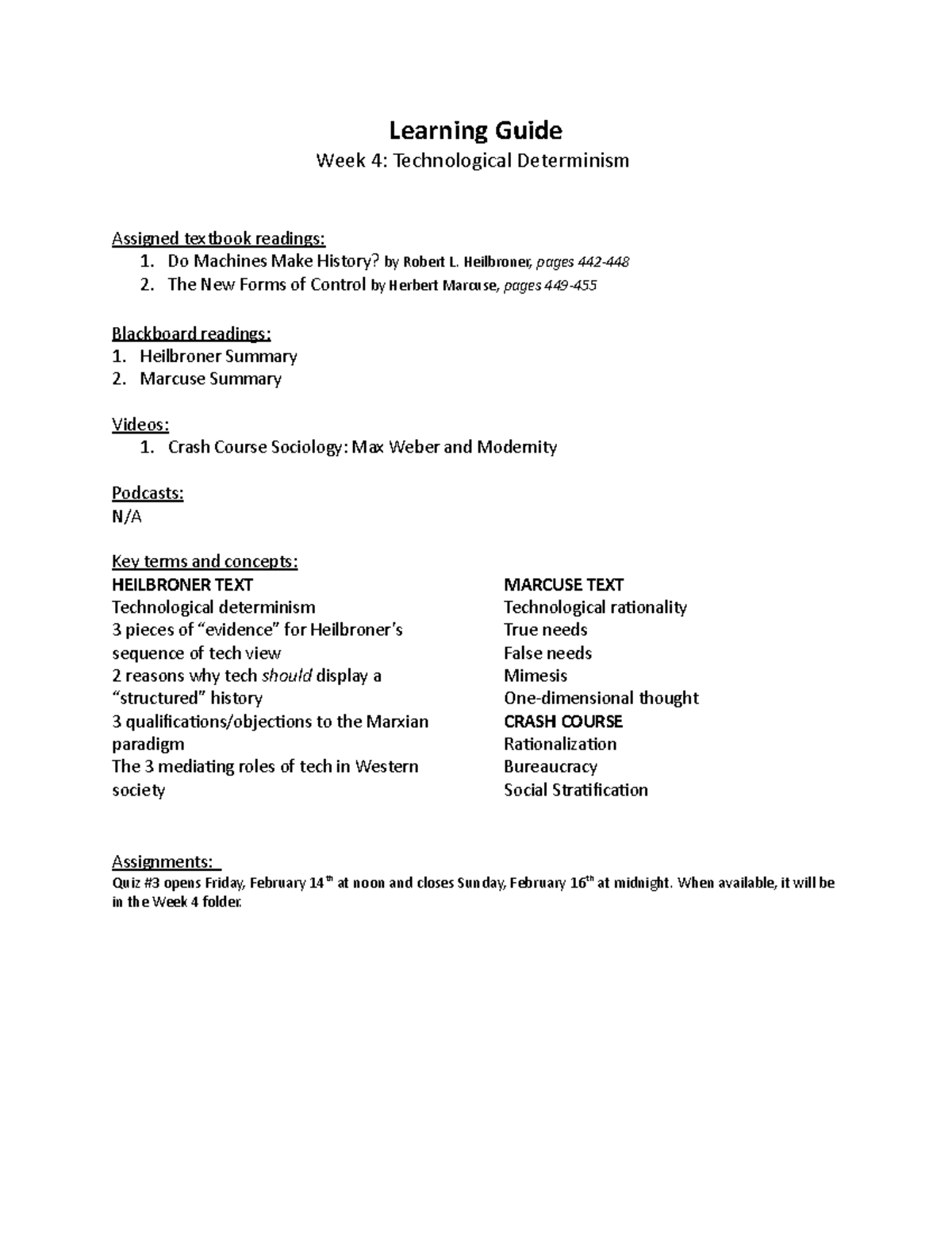 Week 4 Learning Guide - phil - Learning Guide Week 4: Technological ...