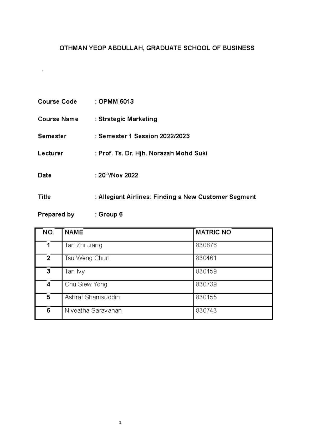 OPMM 6013 (Edited, (SM-Allegiant) - OTHMAN YEOP ABDULLAH, GRADUATE ...