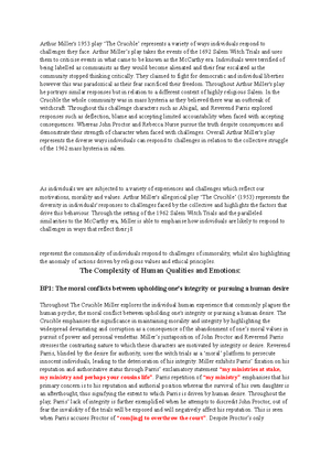 Crucible Quotes Table - ‘The Crucible’ Quote Themes Quote Techniques ...