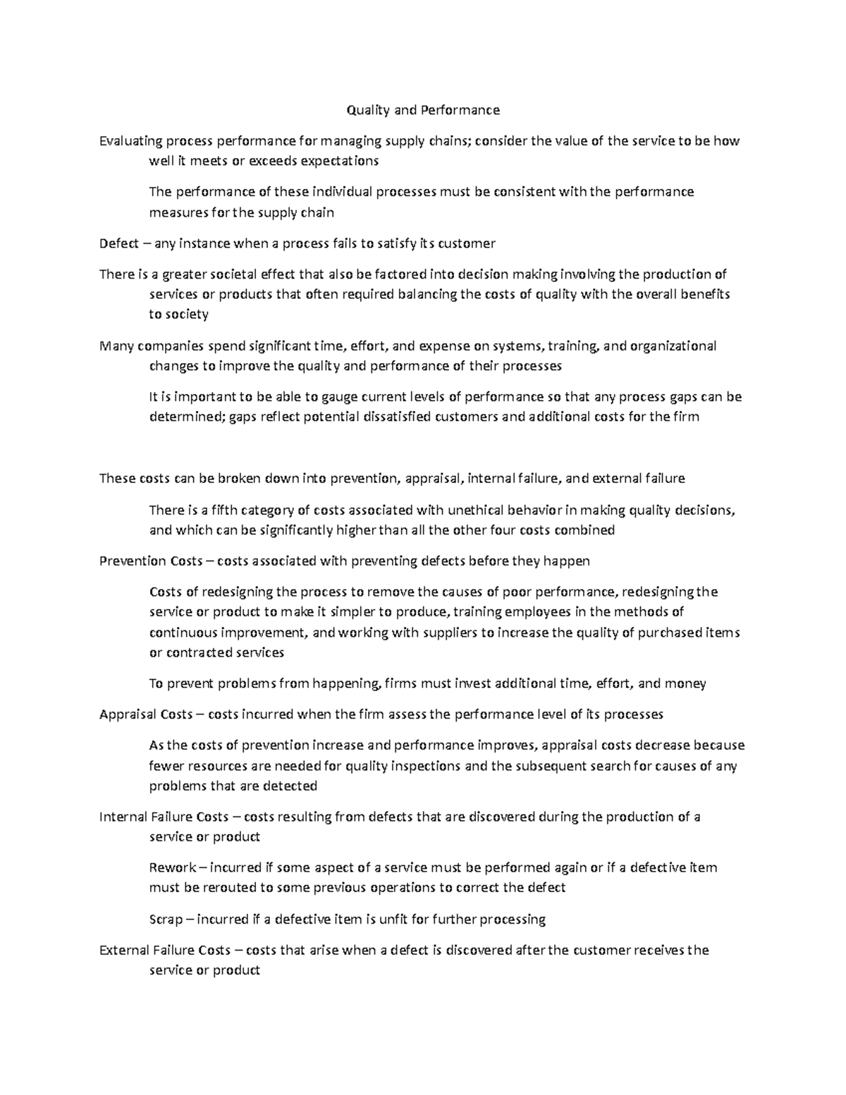 Chapter 3-K Notes - Quality and Performance Evaluating process ...