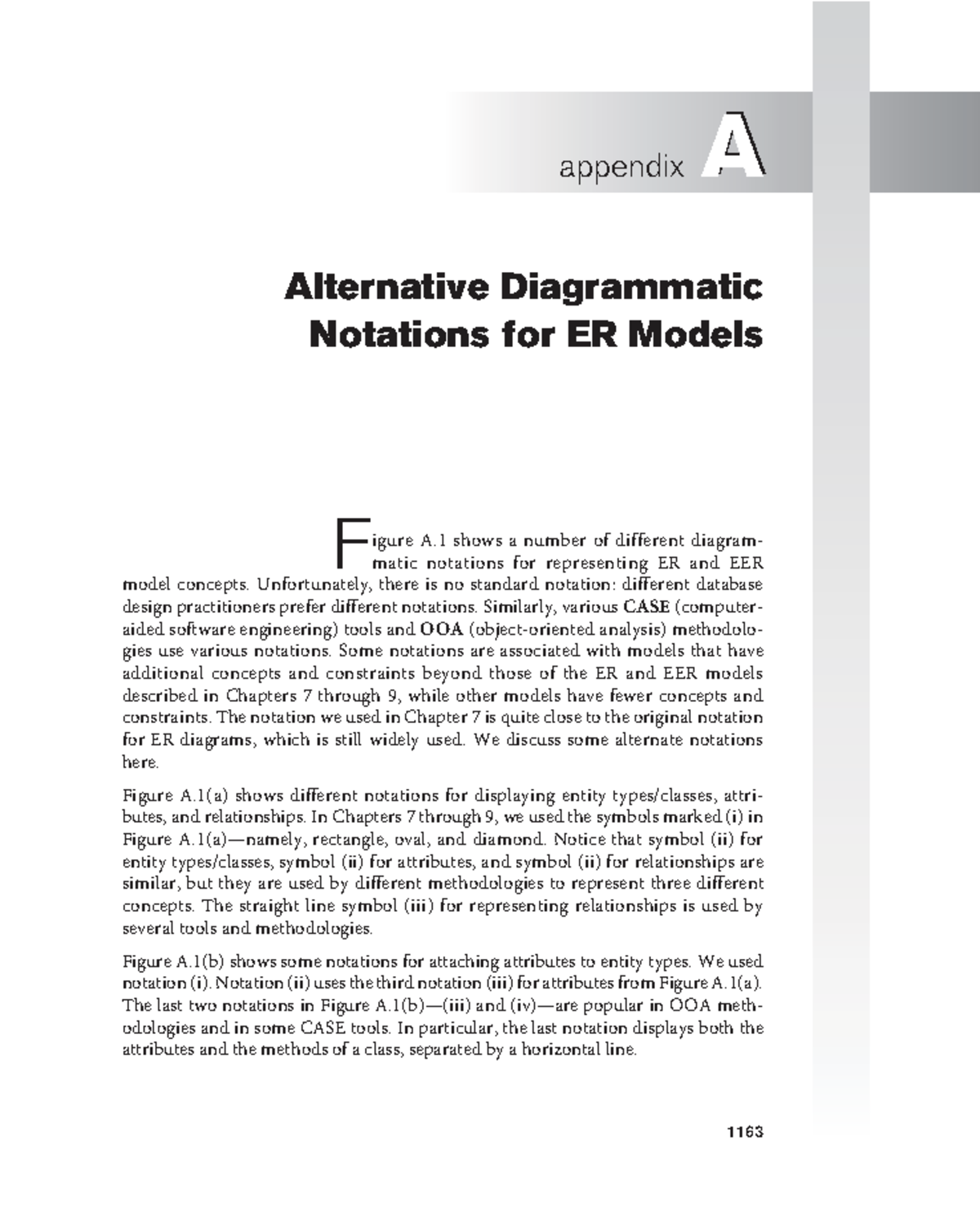 Fundamentals Of Database Systems Appendix A 1163 A Alternative Diagrammatic Notations For Er