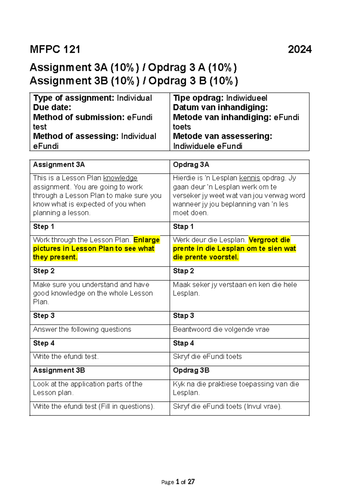 MFPC 121 Ass 3 A B Lesson plan - Foundation Phase - Whole numbers ...