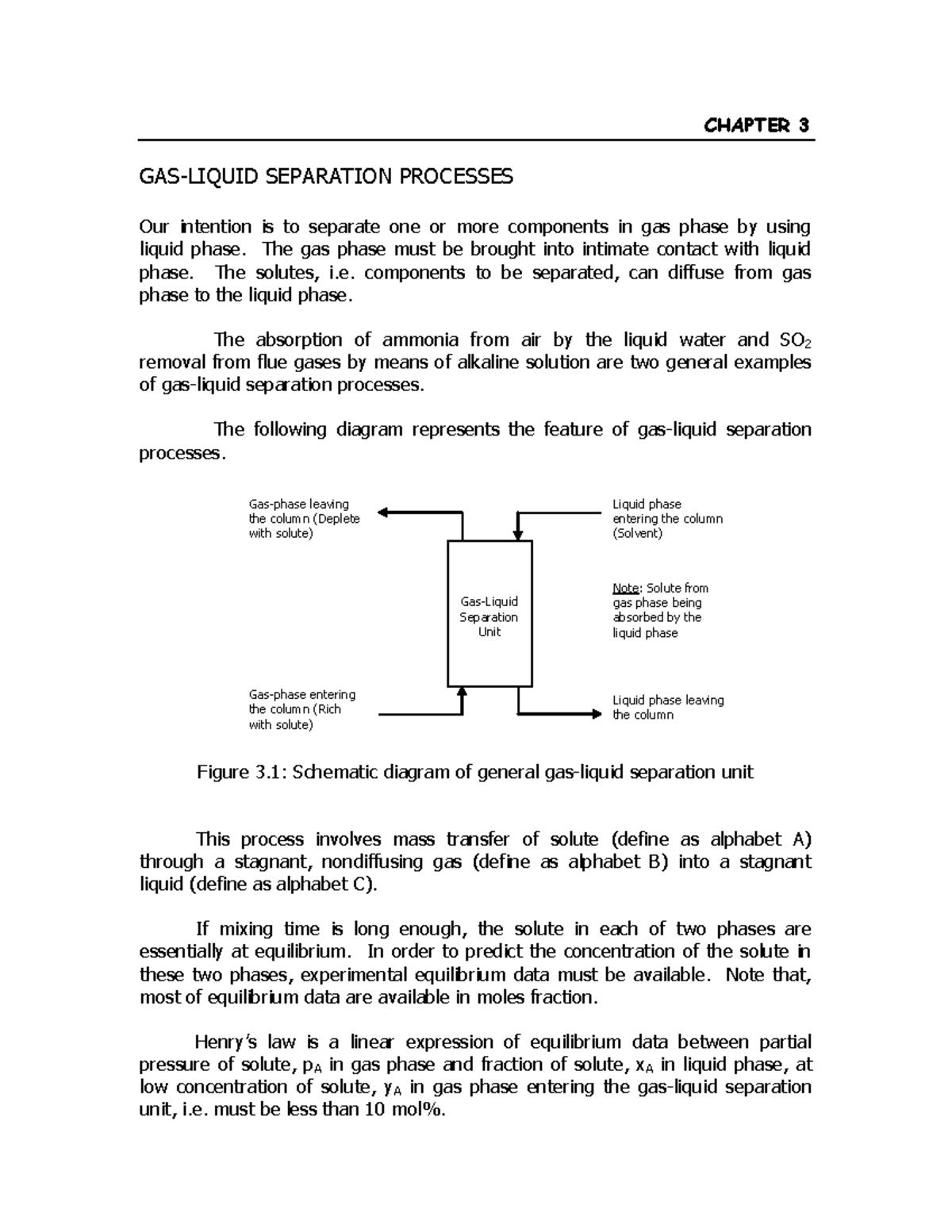 Gas-Liquid-Separation - Gas-phase leaving the column (Deplete with ...
