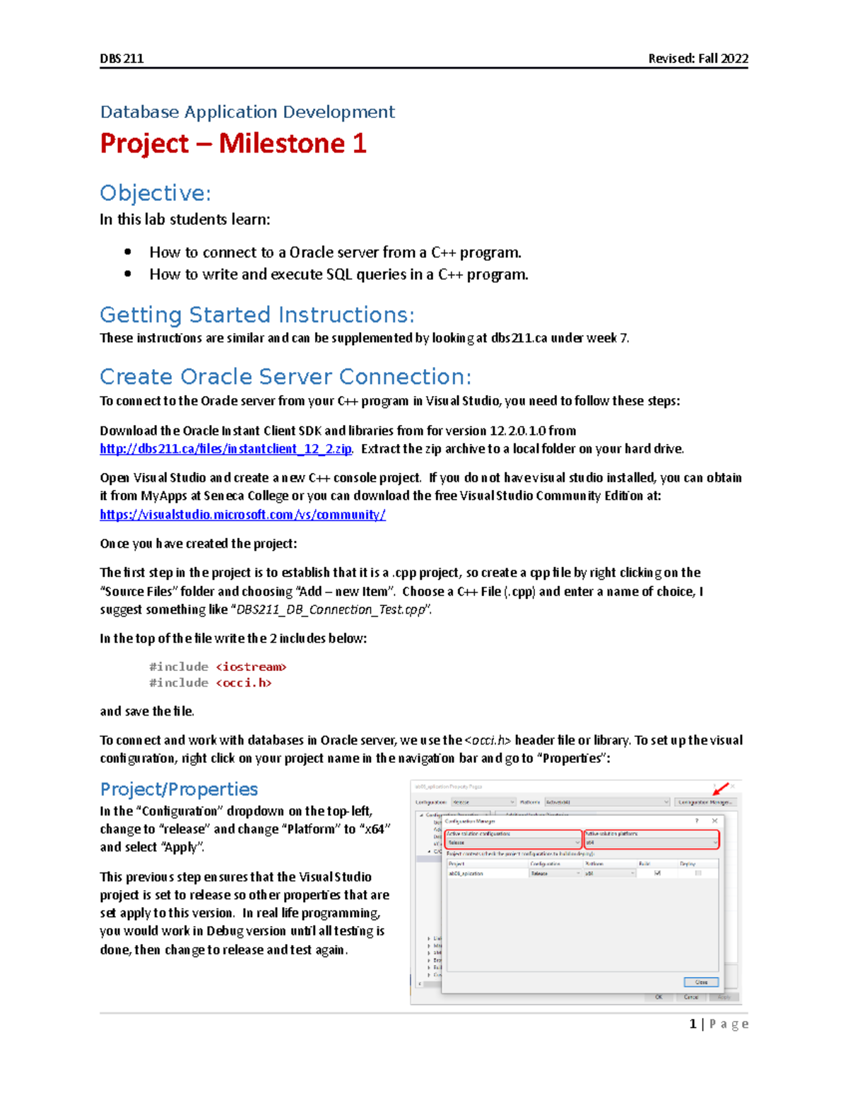 DBS211 Project Milestone 1 - Database Application Development Project – Milestone 1 Objective ...