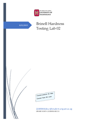 EN 122 LAB 02 Deflection of Cantilever Beam - 9/8/2023 EN 122 LAB 02 ...