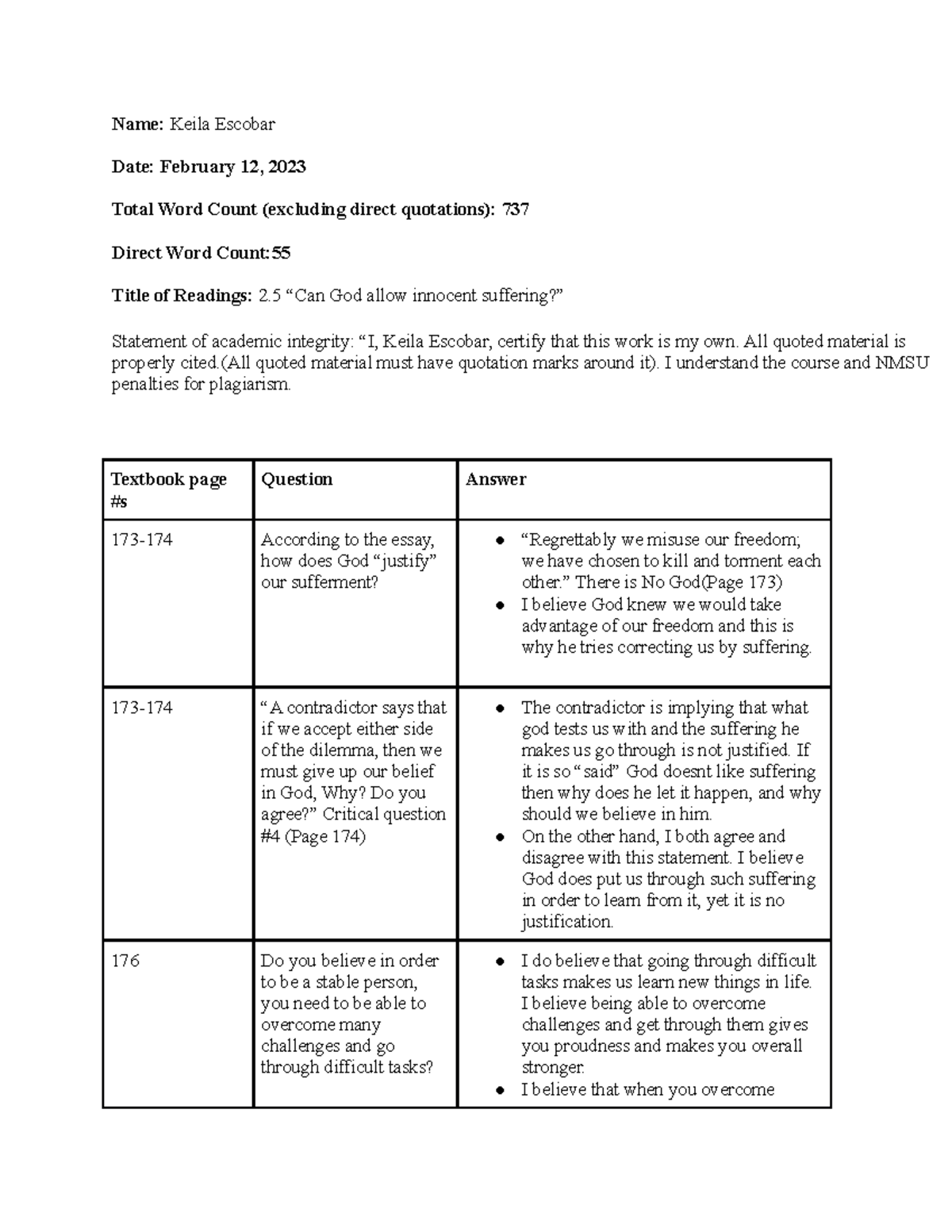 Socratic notes #3 - Name: Keila Escobar Date: February 12, 2023 Total ...