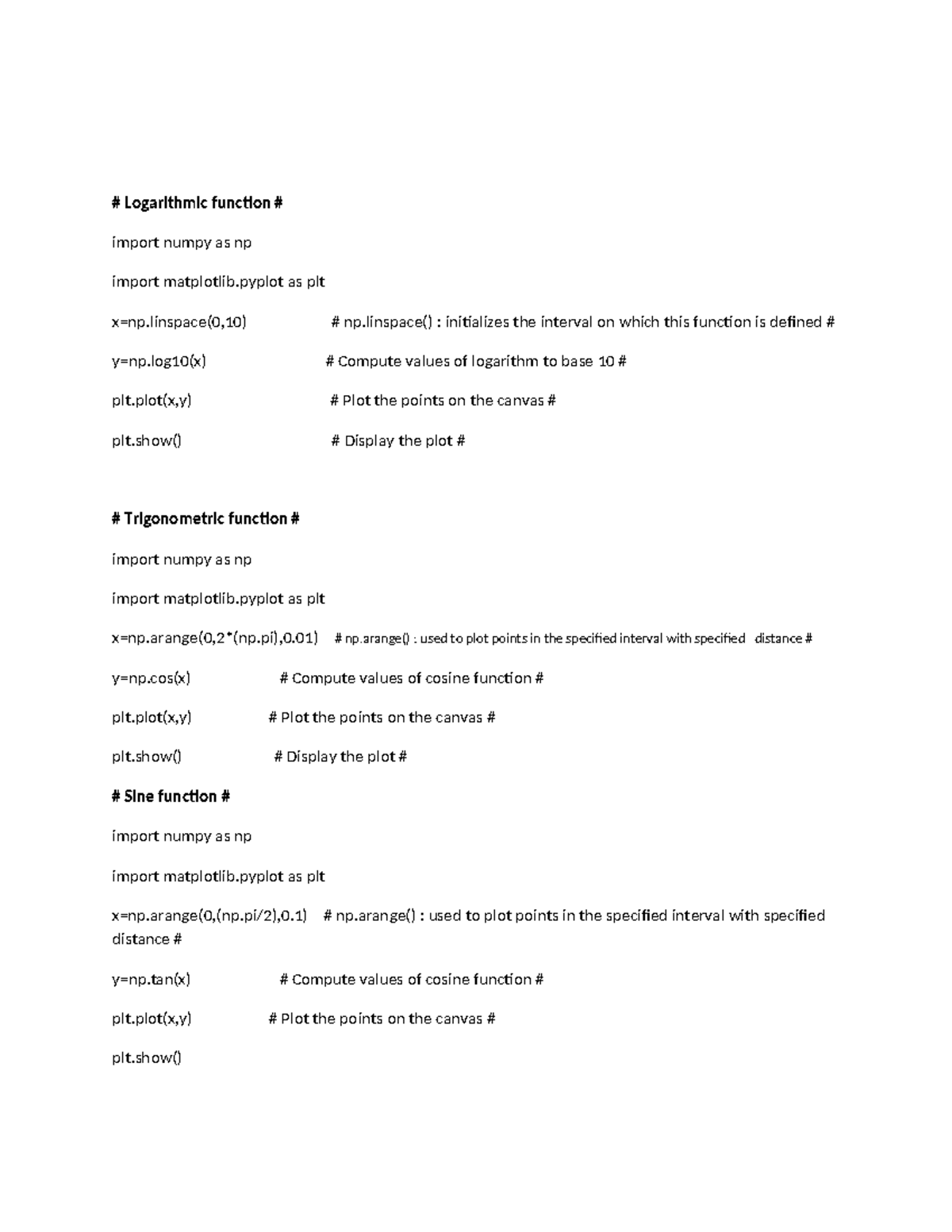 2D & 3D Graphs - Logarithmic function import numpy as np import ...