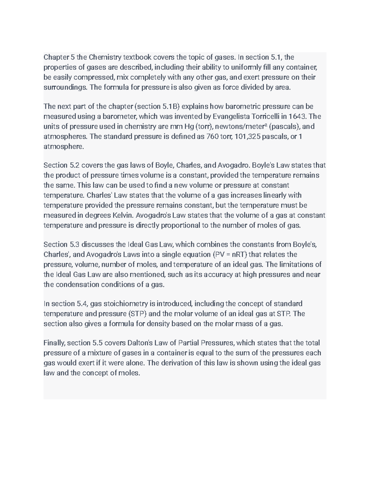 Chapter 5 Gase AP Chemestry - Chapter 5 the Chemistry textbook covers ...