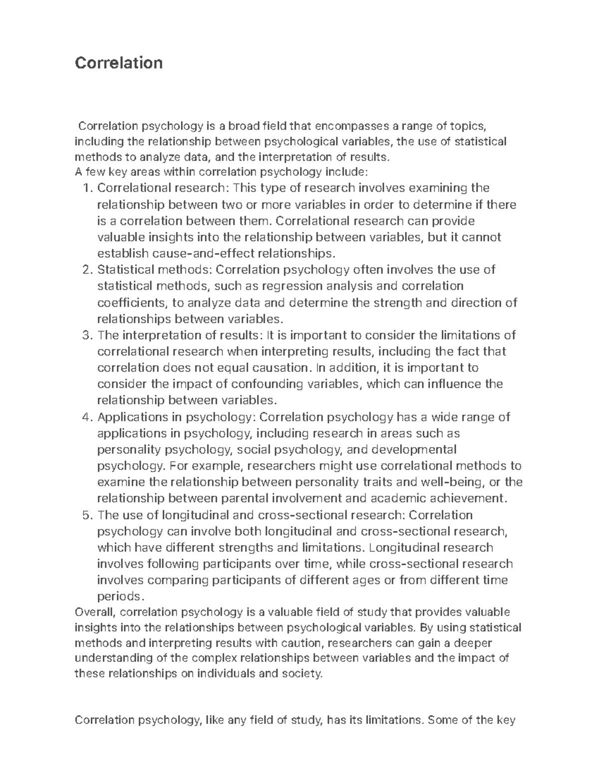 Correlation - NOTES - 1. 2. 3. 4. 5. Correlation Correlation psychology ...