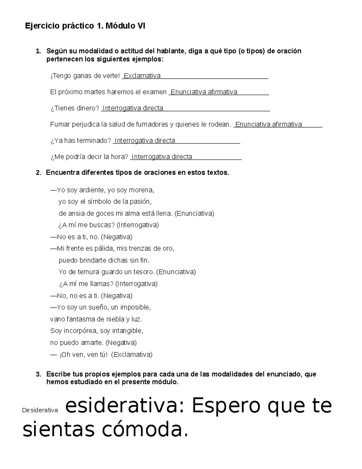 Ejercicio práctico 1. Módulo VI - Ejercicio práctico 1. Módulo VI Según ...