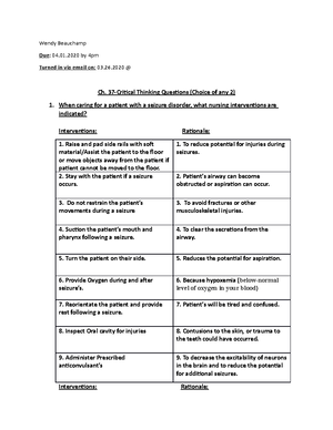 Active Learning Template ATI Hypovolemic Shock - ACTIVE LEARNING ...