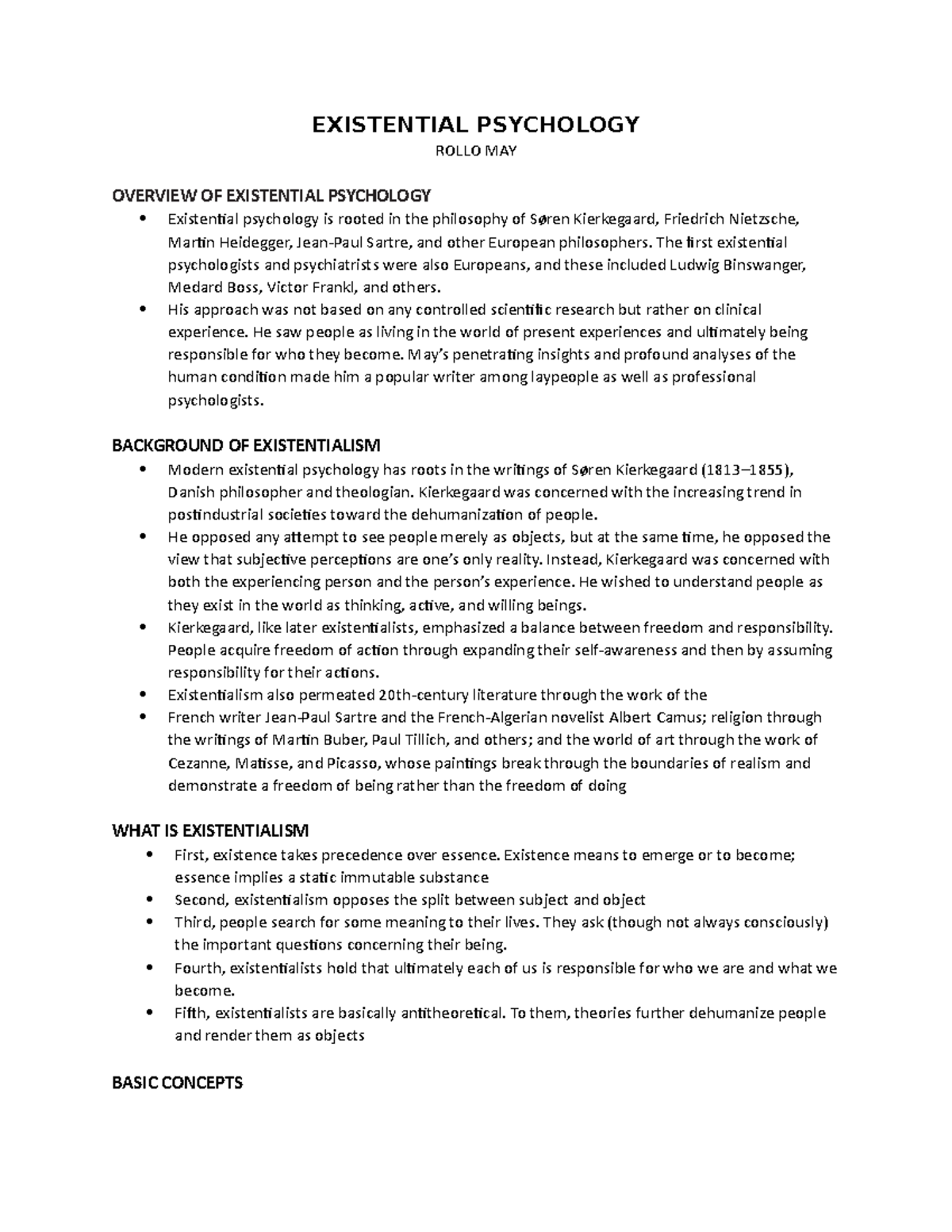 Existential Psychology - The first existential psychologists and ...