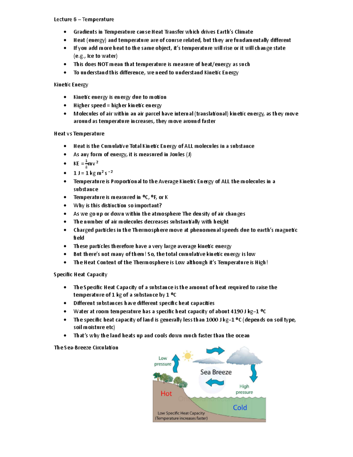 Lecture 6 – Temperature - Notes - Lecture 6 – Temperature Gradients in ...