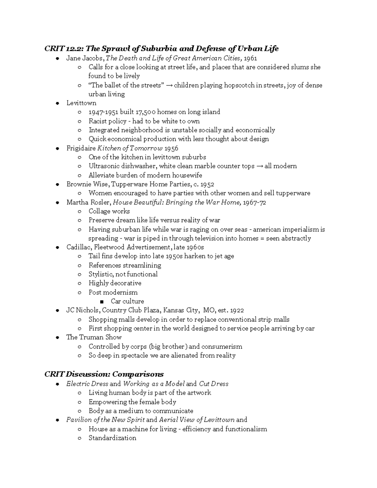 CRIT 150 notes - week 12 - Teacher: Jenny Lin Design in the urban life ...